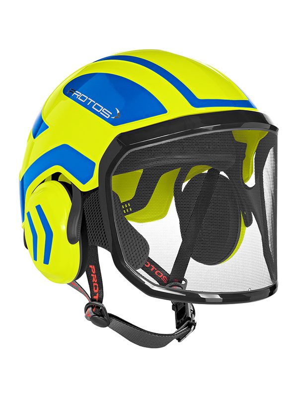 Protos Integral Arborist Helmet Neon Yellow/Blue — ArbSupplies